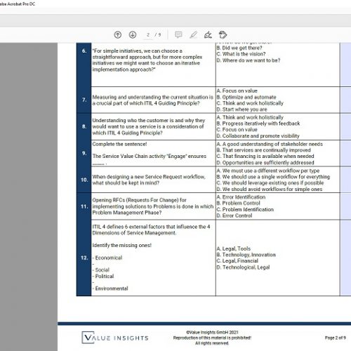 ITIL 4 Foundation Mock Exam Pack - 280 Practice Questions - EUR 13.99